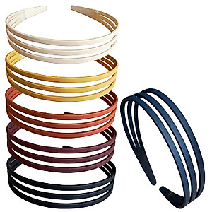 Set of 6 Thin Plastic Headbands for Girls Women with Small Head Tooth Fashion Solid Hair Headbands Hair Accessories