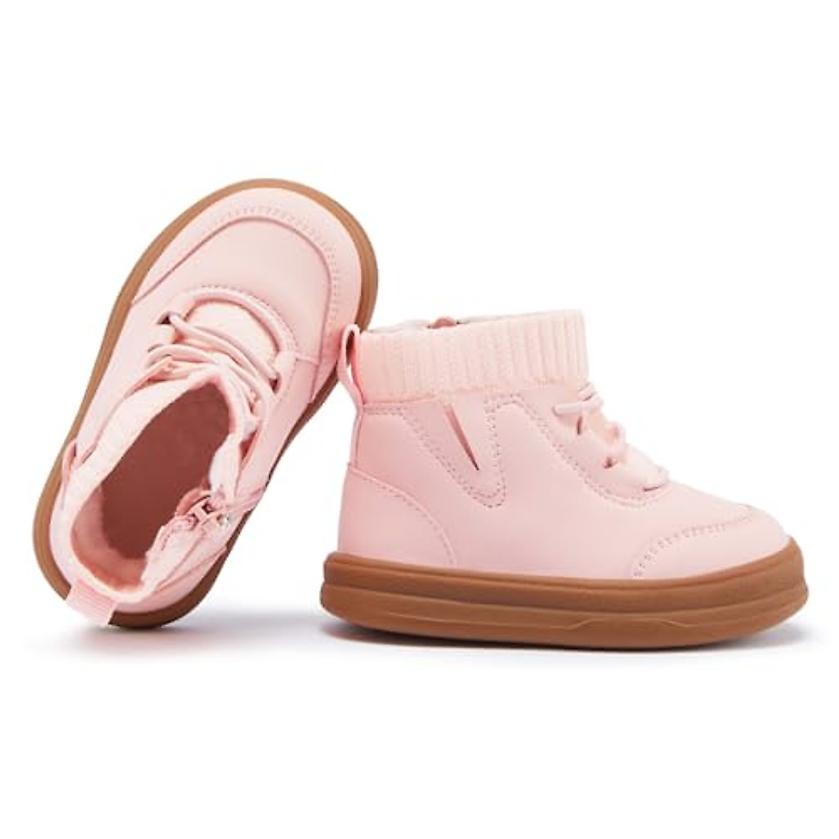 BMCiTYBM Baby Snow Boots Winter Shoes Infant Boys Girls Booties Non Slip Cold Weather 6 12 16 18 20 24 Months Pink Size 12-18 Months Toddler