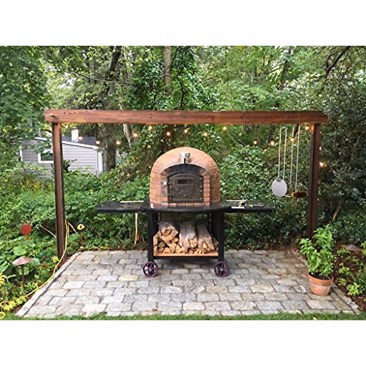 Authentic Pizza Ovens Rustic Lisboa Traditional Brick Premium Pizza Oven, Wood Fire Outdoor Oven