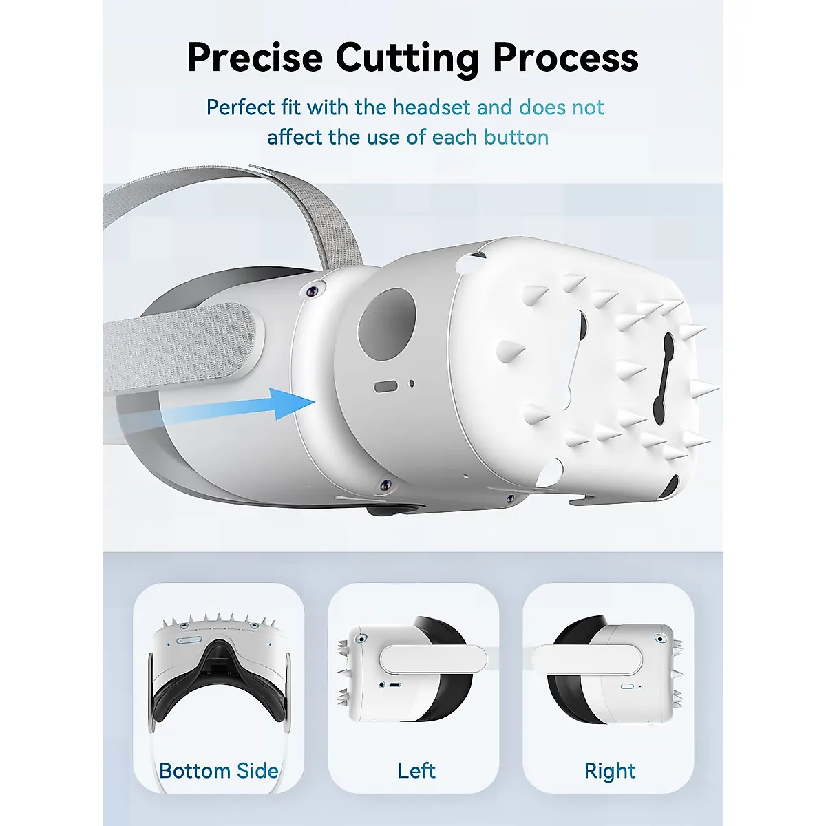 CNBEYOUNG VR Shell and Lens Cover for Quest 2, Front Protective Face Cover Protects Cameras and All Ports, Anti Scratch Dust Shock with Heat Dispersion Design