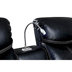 247SHOPATHOME Cadell Reclining Loveseat, Black