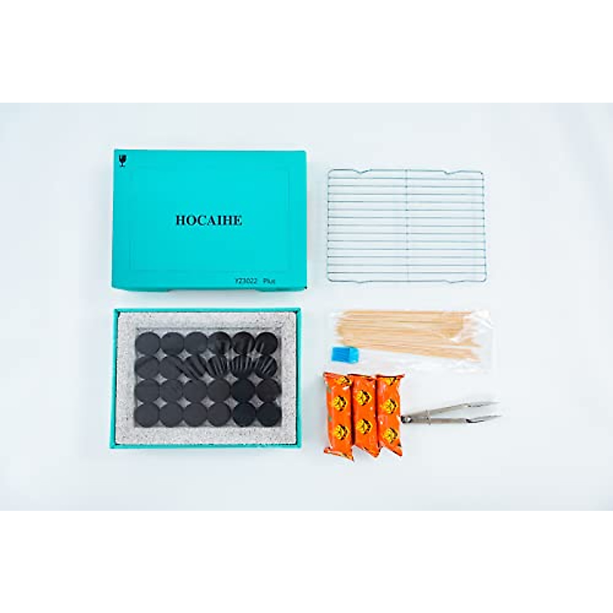 Disposable Grill, Portable Charcoal Grill, Barbecue, Grilling Kit for Indoor & Outdoor cooking, Lightweight Ready to Use Instant Grill Set for BBQ Picnic Camping Deck