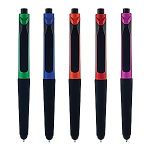Monteverde S-106 Click Action One-Touch Ballpoint Pen with Front Stylus - Assorted (12 Pack)