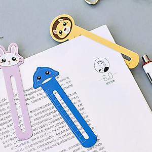 Aufruh 30Pieces Cute Animals Bookmarks Funny Cartoon Page Markers for Students Readers Bear Lion Tiger Cat Monkey Elephant Rabbit Giraffe