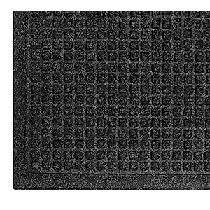WaterHog Fashion Mat | Commercial-Grade Entrance Mat with Fabric Border – Indoor/Outdoor, Quick Drying, Stain Resistant Door Mat (Charcoal, 3' x 5')