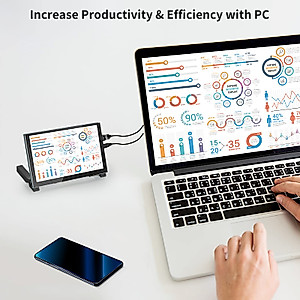 Portable 5'' HDMI Touchscreen - AURSINC IPS LCD Display Monitor for Raspberry Pi 4 4B 3B+ 3B 3A+ 2B B+ Windows 7/8/10 | Capacitive Touch Panel with DSI Cables | 800x480 PXS | Plug & Play Driver Free