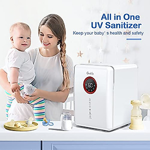 Grelife UV Sterilizer and Dryer for Baby Bottles, 18L Bottle Sterilizer and Dryer with Touch Screen Control & Auto-Off Safety for Toys/Clothes/Beauty Tools/Tableware/Phone/Home Office Items