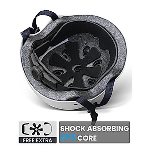 OutdoorMaster Youth & Kids Bike Helmet - Adjustable Multi-Sports Skateboard Helmet with Removable Liners for Balance Bike, Toddler Scooter, One Wheel Hoverboard - White - S