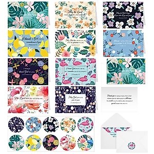 Trandraft 50 Pack Religious Christian Thank You Cards with Scripture Bulk, 4 x 6 Inch Christian Appreciation Greeting Cards, Bible Verse Inspirational Greeting Cards with Envelopes and Stickers