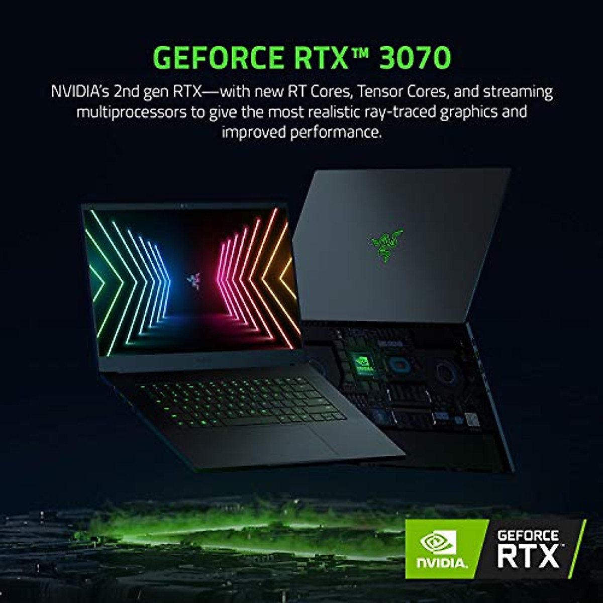 Razer Blade 15 Base Gaming Laptop 2021: Intel Core i7-10750H 6 Core, NVIDIA GeForce RTX 3070, 15.6" FHD 1080p 144Hz, 16GB, 512GB SSD - CNC Aluminum - Chroma RGB Lighting - Thunderbolt 3