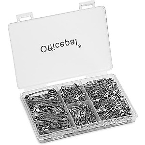 Officepal Premium Quality 4-Size Pack of Safety Pins- Top 250-Count – Durable, Rust-Resistant Nickel Plated Steel Set- Best Sewing Accessories Kit for Baby Clothing, Crafts, Arts (4-Size in 1 No.002)
