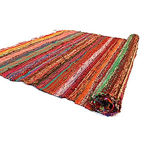 Handmade Braided Chindi Rug, Rag Rug, Area Rug, Carpet Rug, Runner Rug 3x5 Foot, 4x6 Foot, 5x7 Foot, Bed Room Rug (4x6 Foot)