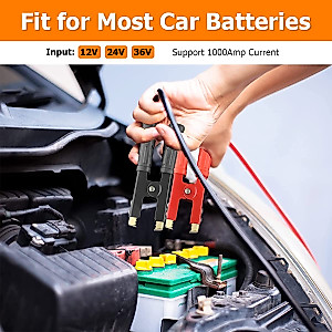 Moioee 2PCS Crocodile Clamps, 500/1000A Pure Copper Jumper Cables Clamp, Heavy Duty Car Battery Charger Alligator Clips, Power Replacement Battery Welding Machine Clamps, Auto Supplies