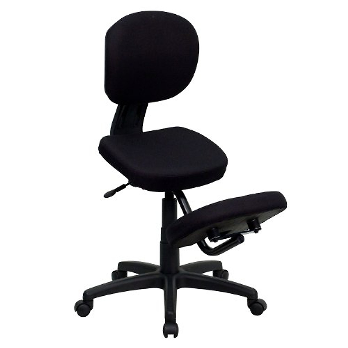 Flash Furniture Mobile Ergonomic Kneeling Posture Task Office Chair with Back in Black Fabric