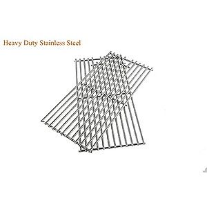 SafBbcue 15" x 21.5" Grill Grates Grids and Heat Plates Burner Covers Replacement for Kitchen Aid 720-0891B, 720-0891R, 730-0891B, 730-0891R (Stainless Steel)