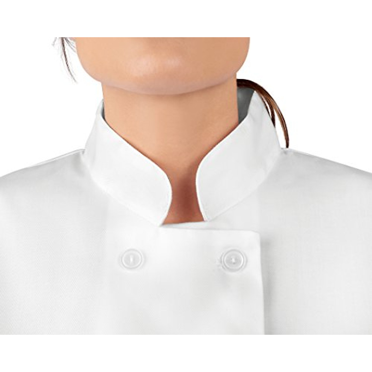 KNG 3/4 Sleeve White Chef Coat for Women - Ladies Fitted Chefs Jacket - M