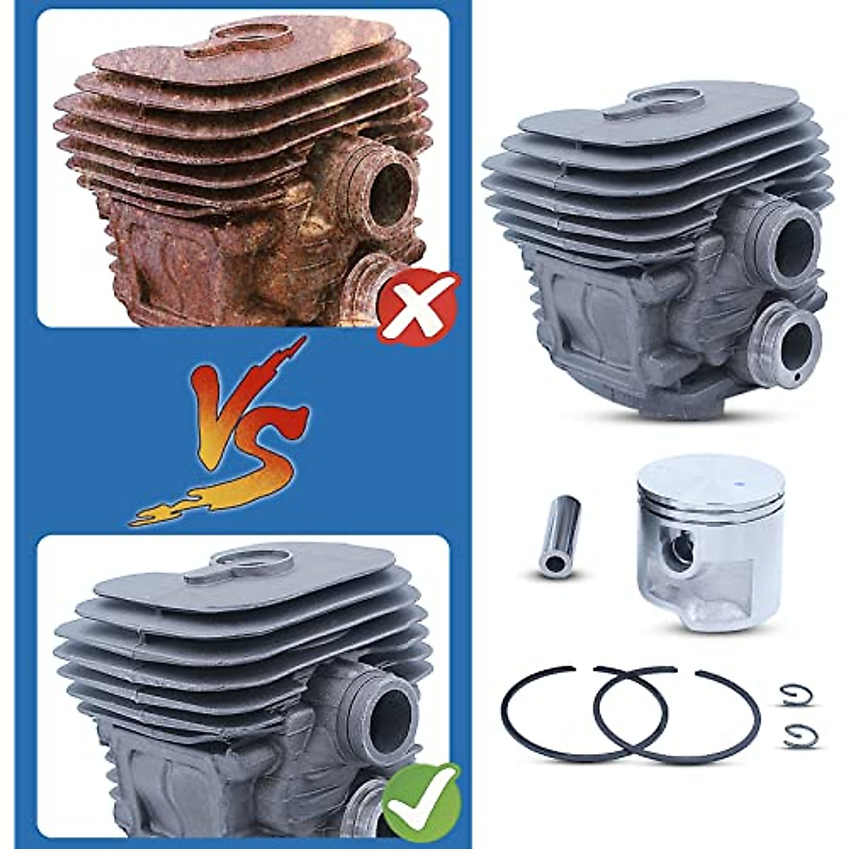 AUMEL 50mm Cylinder Piston Gaskets Kit for Stihl TS410 TS420 TS 410 420 Cut-Off Saw Replace 4238 020 1202.