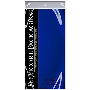 Flexicore Packaging Sapphire Blue Gift Wrap Tissue Paper Size: 20 Inch X 30 Inch | Count: 48 Sheets | Color: Sapphire Blue