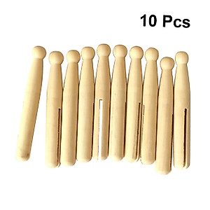 KOMBIUDA 10pcs Wood Mini Dolls Cake Wooden Mini clothespins Picture pegs Colored Wooden clothespins Wooden Sticks for Crafting Old Fashioned Crafts Ornaments Baby Bamboo