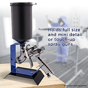 TCP Global Brand Benchtop Gravity Feed Spray Gun Holder Stand, Holds Auto Paint HVLP Guns, Table or Bench Top
