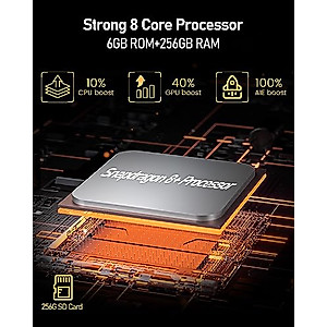 SANSHREUNI C21 5G Unlocked Android Phones, 6G+256GB Unlocked Cell Phone for Android 13, 6.8" HD Smartphone with 64MP Camera, 6000mAh Battery, 30W Fast Charge, GPS, Face ID/Fingerprint Unlock (Black)