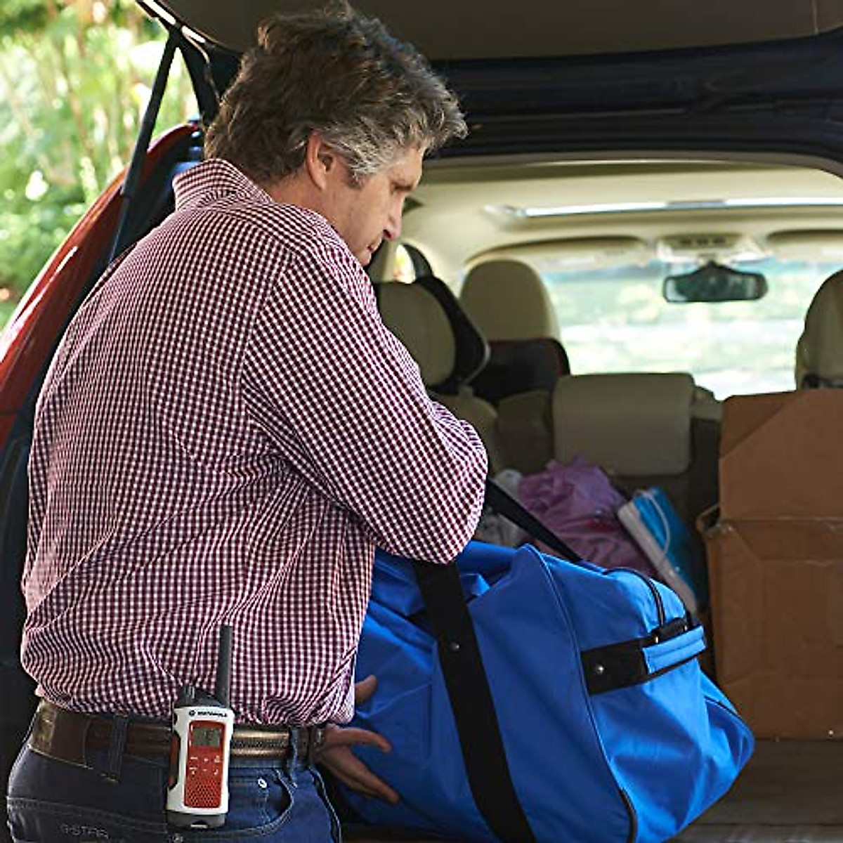 Motorola Solutions, Portable FRS, T482, Talkabout, Two-Way Radios, Red Cross, Emergency Preparedness, Rechargeable, 22 Channel, 35 Mile, White W/Red, 2 Pack