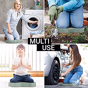 KNEEPAL Extra Thick Garden Kneeler Pad for Gardening Baby Bath Kneeling Cushion Heavy Duty Multifunctional Knee Safety Memory Foam Mat for Mechanic Work and any Household DIY Chores, Lt. Green