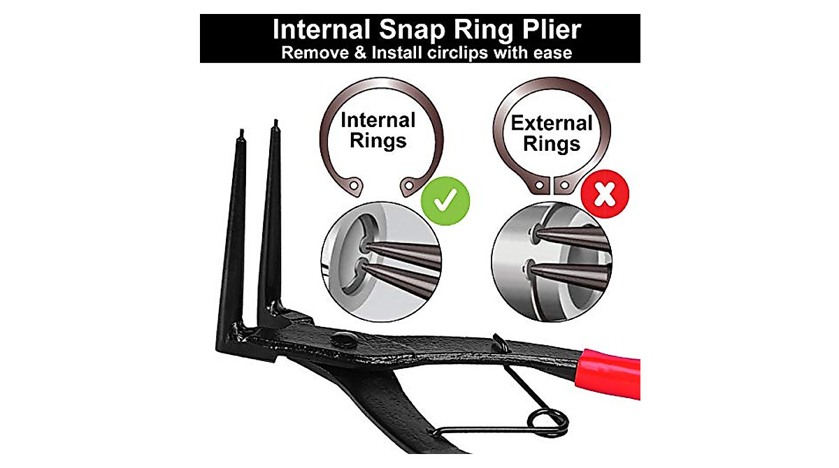 Toolwiz Heavy Duty Snap Ring Pliers Set - 90 Degree