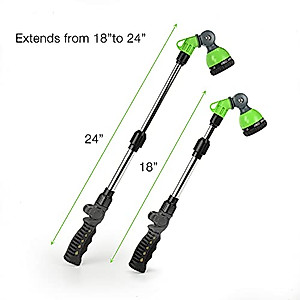 Watering Wand 18"- 24", Zinc Alloy Handle, Stainless Steel Tube, Ratcheting Head, Thumb Control and Soft Handle.