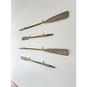 KEYAIIRA - Leather Hanging Oar Wall Decor horizontal boat paddle display strap hanger canoe row hook storage cottage cabin farmhouse beach river kayak ocean decor oar hook paddle holder