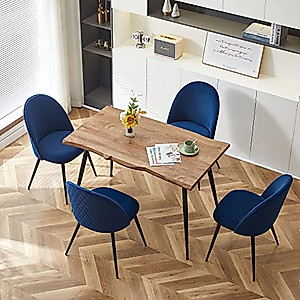 Homedot Dining Table Set for 4,Stylish Table with Strong Metal Legs & Modern Dining Chair Armlss Beautiful Home Chair Indoor Velvet Accent Chair with High Back Design,Perfect for Dining Room