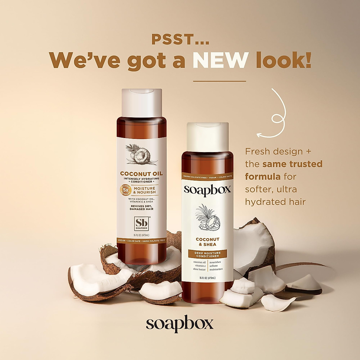 Soapbox Conditioner, Coconut Oil with Shea Butter, 3 Count