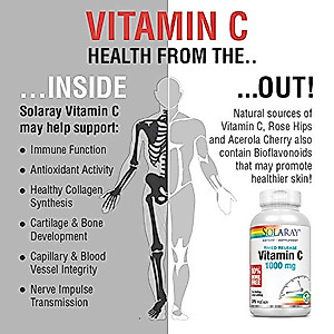 SOLARAY Timed Release Vitamin C 1000mg & Monolaurin 500mg Bundle | Powerful Immune & Gut Health Support | 275ct, 60ct