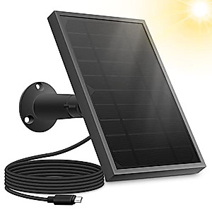 5W Solar Panel for Wireless Outdoor Security Camera, Continuously Power for Rechargeable Battery Camera,IP65 Waterproof Metal Shell, 5V USB Solar Panel with Micro USB Port (Solar Panel)