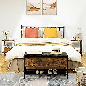 HOOBRO End Tables Set of 2, Nightstand with 2-Layer Storage Shelves, Side Table for Small Spaces, Living Room, Entryway, Industrial Style, Stable Frame, Easy Assembly, Rustic Brown BF09BZP201