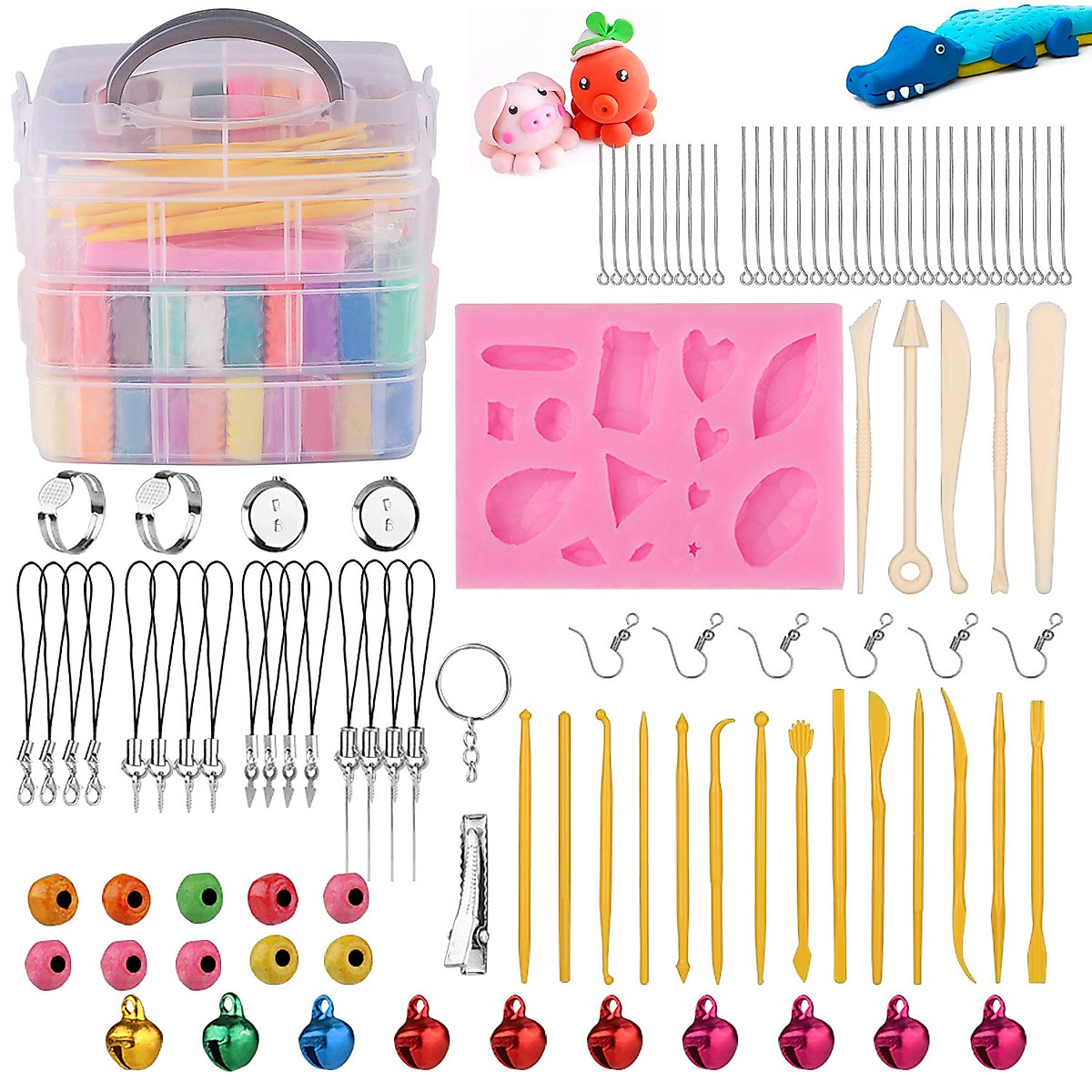 Polymer Clay, DeeCoo 70 Colors 1.2 oz/Block Soft Oven Bake Modeling Clay Kit, 19 Creation Tools and 10 Kinds of Accessories , Ideal DIY Clay Kids Gifts Art Set for Boys Girls