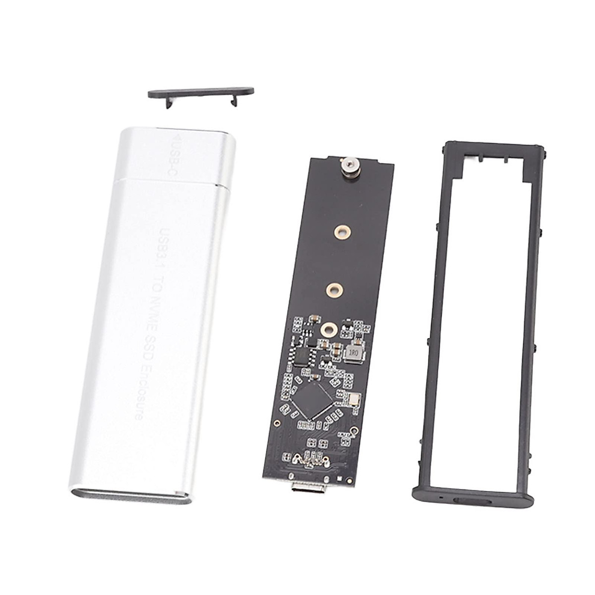 M.2 NVME SSD Chassis, 6Gbps Speed, Tool Less Design, USB3.1 to NVME PCIE, Aluminum Housing, M Key Type C Interface for 2230/2242/2260/2280 SSD
