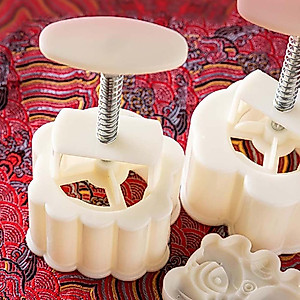 3D Mooncake Mould Set Cake Decoration Dessert Cookie DIY Kitchen Baking Tool Safe Cookie Molds(75g-Wake up Lion)