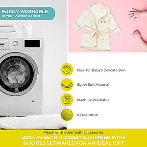 Spasilk 100% Cotton Hooded Terry Bathrobe with Booties — Baby Girl Gifts — Baby Boy Gifts — One Size — Shower Gift
