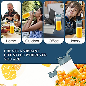 Smoothie Blender with 6 Sharp Blades, Personal Mini Blender for Shakes and Smoothies with 3 Adjustable Speeds, Blender for Kitchen with blending and grinding, BPA-free 2 Travel Cup