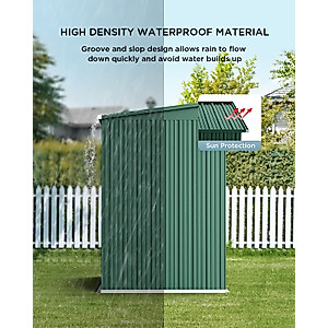 Bealife 6' x 4' Outdoor Storage Shed Clearance, Metal Outdoor Storage Cabinet with Double Lockable Doors, Waterproof Tool Shed, Backyard Shed for Garden, Patio, Lawn (Green)