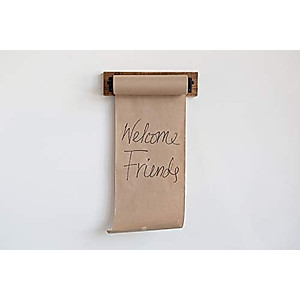 Creative Co-Op 12" W Paper Roll on Wood & Metal Bracket Wall Organizer, Brown