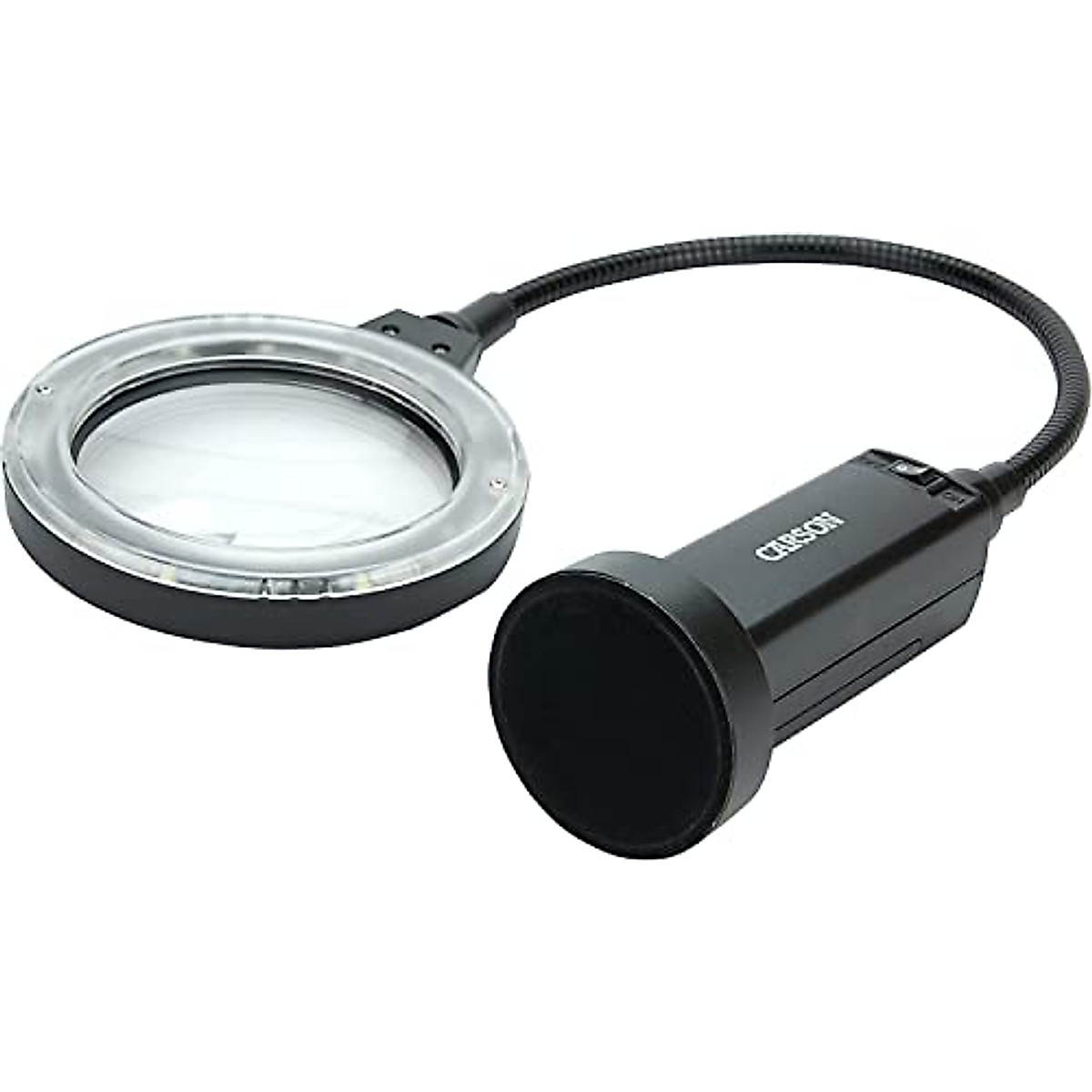 Carson MagniFlex Pro 2x LED Lighted Gooseneck Flexible Magnifier with 4x Spots Lens and Magnetic Base (CP-90) Black