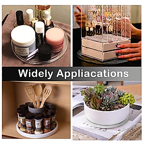 Zorveiio 6 Inch Acrylic Turntable Organizer, 2 Pcs Clear 360 Degree Rotation Round Turntable for Kitchen Pantry Table Countertop Cabinet Decorating