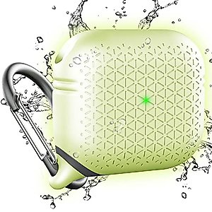 Catalyst Waterproof Case Vibe Series for AirPods 3 with Premium Carabiner. Compatible Wireless Charging, One-Piece Design, High Drop Protection, Soft-Touch - Glow-in-The-Dark