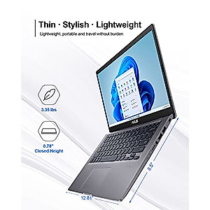ASUS 2023 Newest Vivobook 14 Laptop, 14" HD Display, 12GB RAM, 512GB PCIe SSD, AMD Ryzen 3 3250U Processor, Up to 3.5GHz, HDMI, Windows 11 in S Mode, Light and Thin, Grey