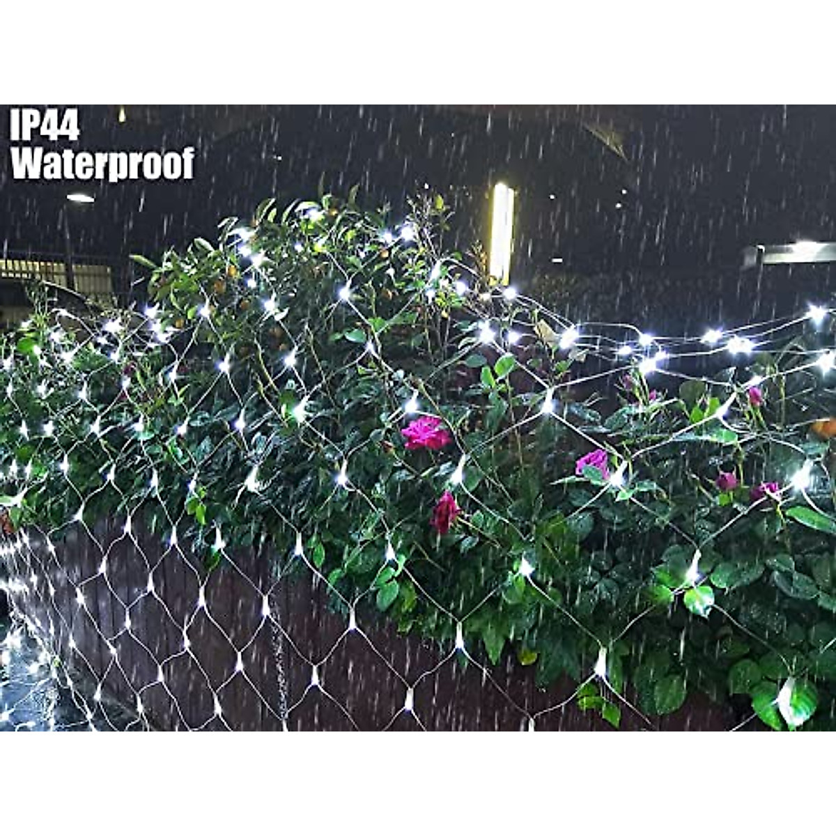 gresonic Net Mesh Lights,320 LEDs 8.2ft x 5.9ft String Lights for Christmas Trees,Bushes,Holiday,Party,Outdoor Wall,Garden Decorations(Cool White)