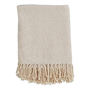 SARO LIFESTYLE Soft Cotton Diamond Weave Throw