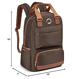 DELSEY PARIS Legere Laptop Travel Backpack, Chocolate Brown