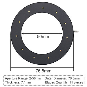VAKUUM Lab Microscope Slides 2-50mm Amplifying Diameter Metal Zoom Iris Diaphragm Aperture Condenser for Camera CCTV Lens Microscope Optical Instrument Microscope Parts